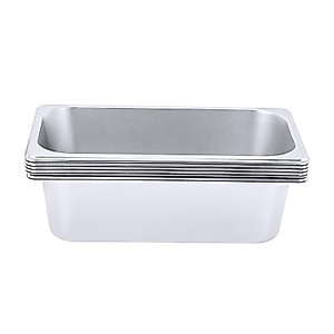 HULOKYM 6Pcs Steam Table Pan Meal Tray Hotel Pan Catering Food Pan Stainless Steel Pan for Restaurant Buffet