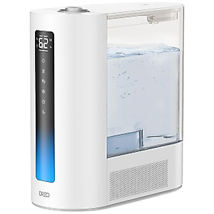 Dreo 6L Humidifier Large Room, Warm & Cool Mist Humidifiers for Bedroom, 60H Runtime, 12H Timer, Top Fill, Oil Diffuser, Humidity Indicator Light, Baby, Plants, Easy Clean, HM713