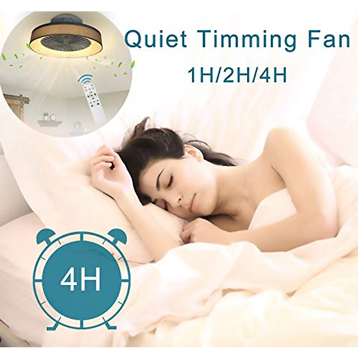 Anresun Ceiling Lamp Modern LED Semi Flush Mount Light Fandelier Adjustable Wind Speed Remote Control Dimmable 3 Files Fan Chandelier Modern Bedroom Living Room (Grey)