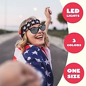 JOYIN 4 Pcs 4th of July Bandanas and Sunglasses, American Flag Bandana Patriotic Sunglasses for Men & Women, USA Bandana for July 4th Celebration, Independence Day, Memorial Day Party Accessories