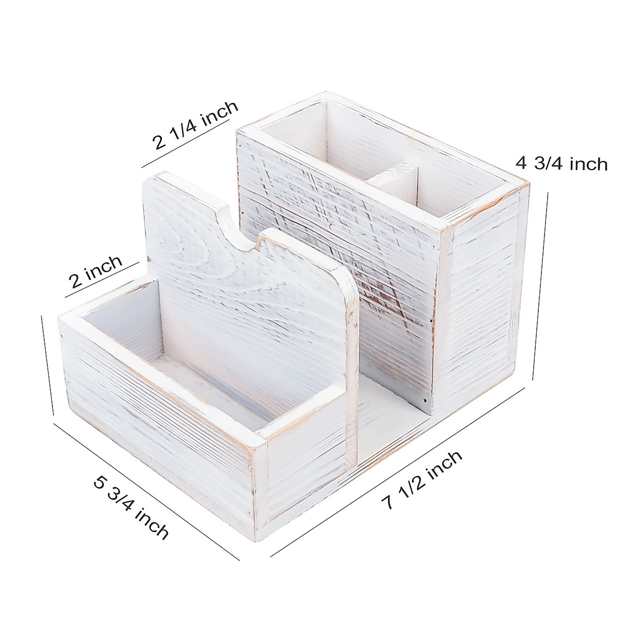 Napkin Holder for Table, SRAPWATI Wood Napkin Holder, Napkin Holders for Kitchen Table Farmhouse Napkin Holder Storage Salt & Pepper Shakers Set, Perfect for Dining Table, Restaurant, Kitchen (White)