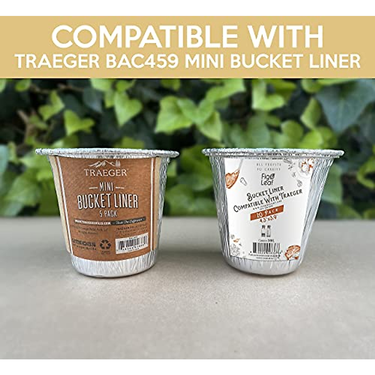 (20 Pack) Grease Bucket Liner Compatible with Traeger Grills BAC459 l Fits Ranger, Scout, PTG Mini Grease Buckets l Disposable Aluminum Foil