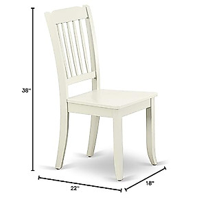 East West Furniture DAC-LWH-W Danbury Kitchen Dining Chairs - Slat Back Wooden Seat Chairs, Set of 2, Linen White