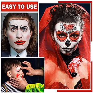 QIUFSSE Clown Makeup Kit,White Black Red Face Body Paint for Adults Professional Oil Based Waterproof Halloween Cosplay SFX Special Effects Makeup Kit