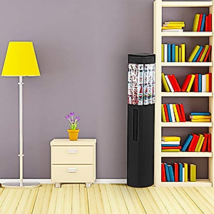 ProPik Wrapping Paper Storage Organizer Bag, Store Up To 24 Rolls 40 Inch, Heavy Duty Polyester plus PVC Clear Bag with Handles and Zippered Top for Gift Wrap and Ribbons (Black)