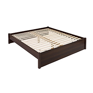Prepac Select King 4-Post Raised Platform Bed with Under Bed Storage Space, Modern King Storage Bed 83" D x 79" W x 16" H, Espresso, EBSK-1302-2K
