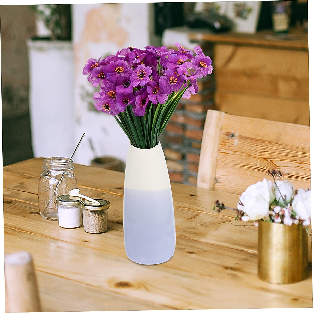 BESPORTBLE 4Pcs Artificial Violet Flowers Silk Flowers Fake Flowers Faux Flowers Stems Arrangement for Indoor Outdoor Home Shop Garden Windows Wedding Purple