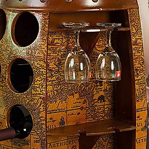 Floor-Standing Half of The Barrel Creative Decor Display Stand Stable Wine Cellar Storage Box J1028, PIBM