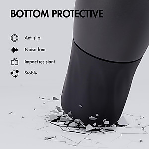 WOOVO 30 oz Tumbler with Lid and Straw - Insulated Double Wall Stainless Steel Water Bottle with SIlicone Boot - BPA Free Dishwasher Safe Tumbler, Reusable 30oz Travel Cup Stay Hot Cold - Black