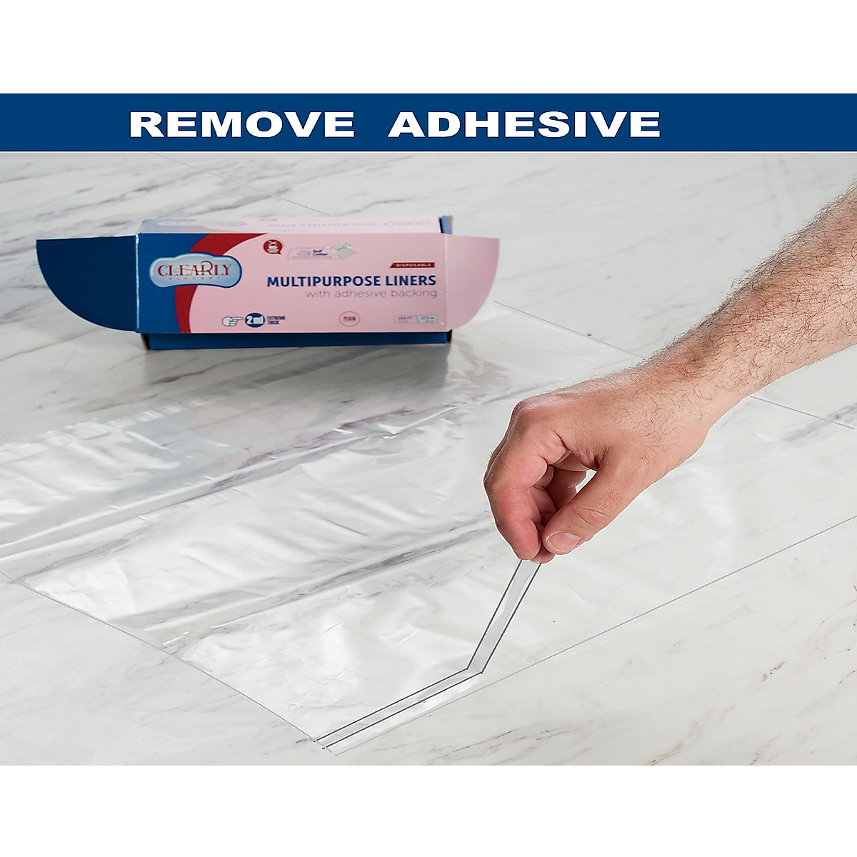 Clearly Elegant Disposable Plastic Liners for Kitchen Counter, Picnic Tables, Shelf Refrigerator Liners, Arts & Crafts Table ProtectorEasy CleanupNo Mess Meal PrepProtect from Spills100 ft. CE-8921