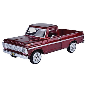 1969 Ford F-100 Pickup Truck Burgundy 1/24 by Motormax 79315 by Motormax