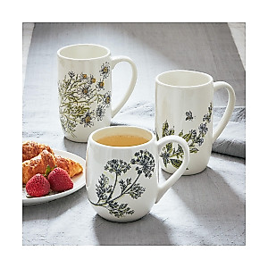 tag Chamomile Herb Garden Tall White Tea Stoneware Coffee Mug Gift Multi