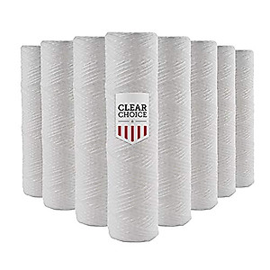 Clear Choice Sediment Water Filter 5 Micron 10 x 2.50" Water Filter Cartridge Replacement 10 inch RO System DEV910908, 155071-43 CW-5 CW-MF WP-5 WP5, 8-Pk