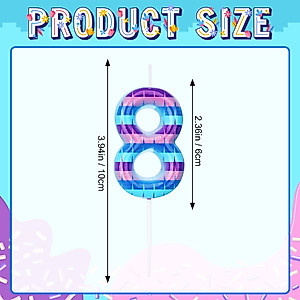 Conelist Video Game Birthday Candles Piñata Gaming Party Candle Numeral Birthday Cake Topper for Kids Battle Boys Birthday Decoration Gaming and Video Game Party Decoration Supplies(Number 8)