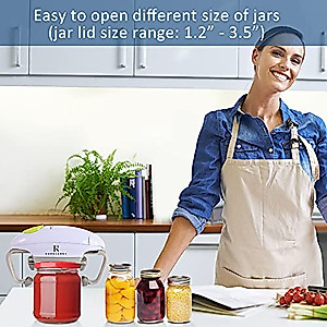 Automatic Jar Opener, Hands Free 1 Touch Electric Bottle Lid Twister for Seniors with Weak Arthritic Hands. Strong Kitchen Gadget for Elderly