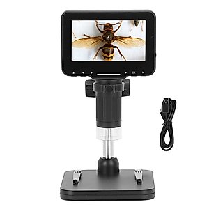 LCD Digital Microscope, 1000X Biological Microscope with 4.3in HD LCD Screen, 8 LED Lights Coin Microscope Camera,for Win XP, for Win7, for Win8.1, for Win10, for OS X10.5