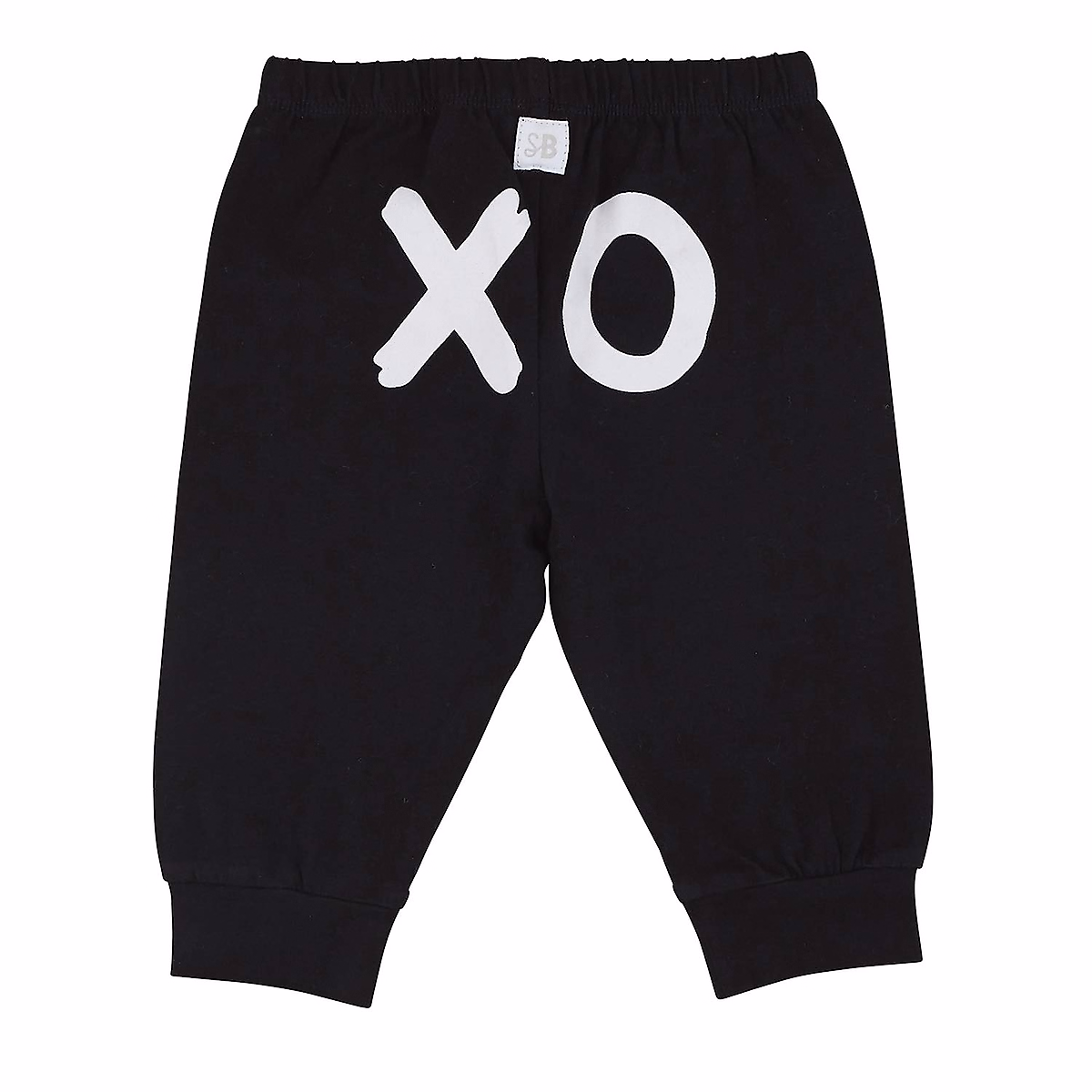 Stephan Baby Black and White Collection, Sweat Pants-Style Diaper Cover, Hugs + Kisses, Fits 6-12 Months (G2151)