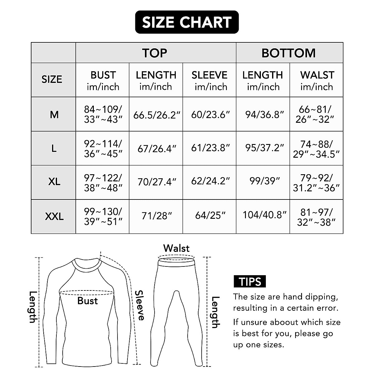 JZCreater Thermal Underwear for Men, Mens Long Johns Thermal Underwear Set, Winter Fleece Lined Base Layer Set for Cold Weather (Large, Black)