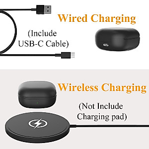 Wireless Charging Case for Samsung Galaxy Buds 2 Charging Case Replacement, Charger Case Compatible with Galaxy Buds 2 Charger Support Wired and Wireless Charging (NOT Included Earbuds) Black