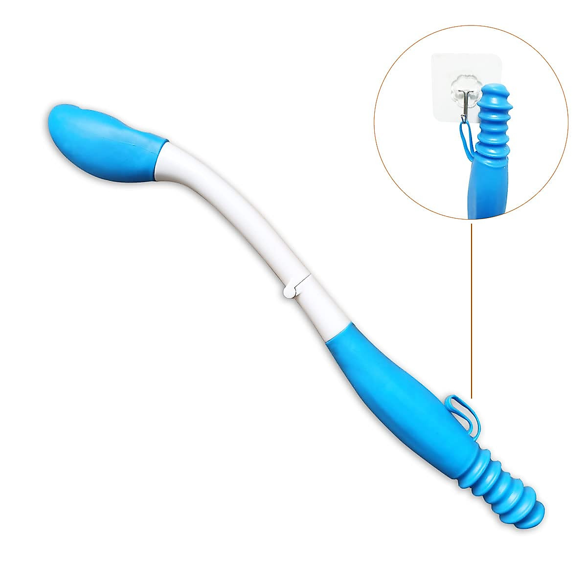 JJHREI Foldable Long Reach Comfort Wiper - Self Wipe Assist Toilet Aid Wiping Wand Bottom Wiper - Daily Living Bathroom Aids for Limited Mobility