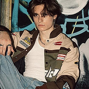 Aelfric Eden Men's Motorcycle Jacket Blackair Moto Varsity Baseball Jacket Women Vintage Coats