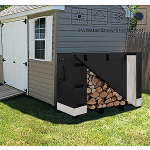 Artibear Firewood Rack Stand 4ft With Log Holder Cover For Outdoor Indoor Fireplace Wood Pile Storage Stacker Organizer