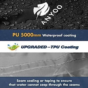 Anyoo Hood Rain Poncho Waterproof Lightweight Raincoat for Men Women Adult with Pocket for Hiking Camping Outdoor Activities