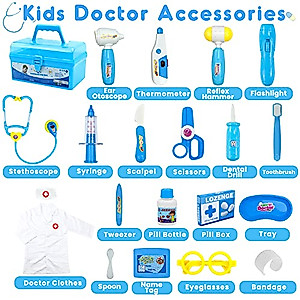 Doctor Kit for Toddlers 3-5 Kids Toys for 2 3 4 Year Old Girls Boys Dentist Doctor Set Costume Medical Kit Pretend Play Dress Up Educational Role Play Birthday Girls Gifts for Aged 2-4 3-5