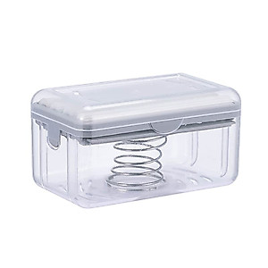 ReignSword 2 in 1 Foaming Soap Box with Roller Bubbler, Multifunctional Soap Tray Dispenser with Drain Hole Spring for Bathroom Kitchen