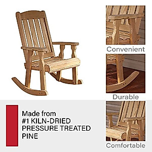 Amish Heavy Duty 600 Lb Mission Pressure Treated Rocking Chair (Unfinished)