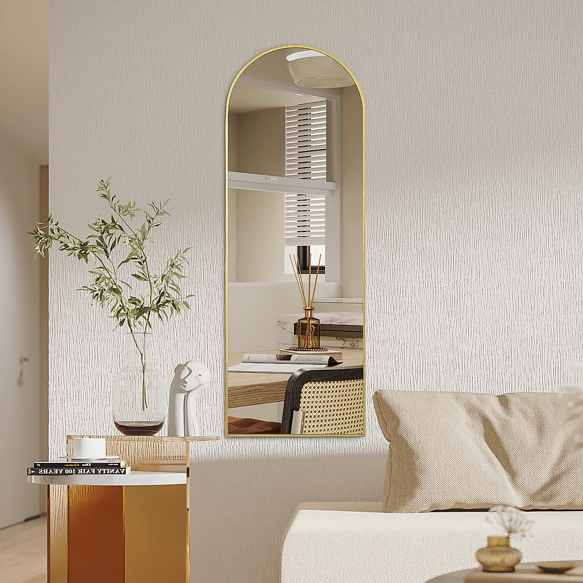 Protylctaster Full Length Mirror Wall Mounted Mirror Black and Gold Over The Door Mirror Full Length Bundle Sale