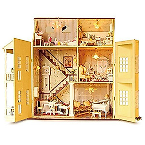 Flever® Dollhouse Miniature DIY House Kit Manual Creative with Furniture for Romantic Artwork Gift-Great Villa (Fairy Homeland)