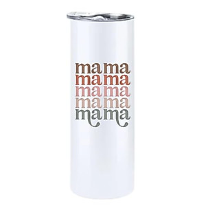 New Mom Gift Set - Mama Mama Tumbler - Best Mommy Spa Bath Set - Best Gift Idea First Time Mama and Expecting Mother to Be - Baby Shower Basket w/Bath Bomb, Soap, & Candle