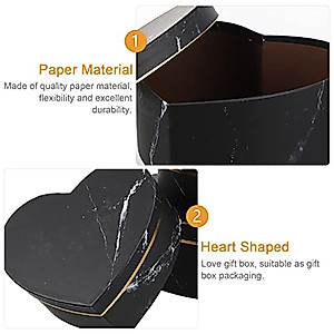 Storage Cases 3pcs Heart Shaped Boxes Gift Arrangement Boxes Flower Box for Luxury Flower Festival Holiday New Year Favors Black Candy Packing Boxes