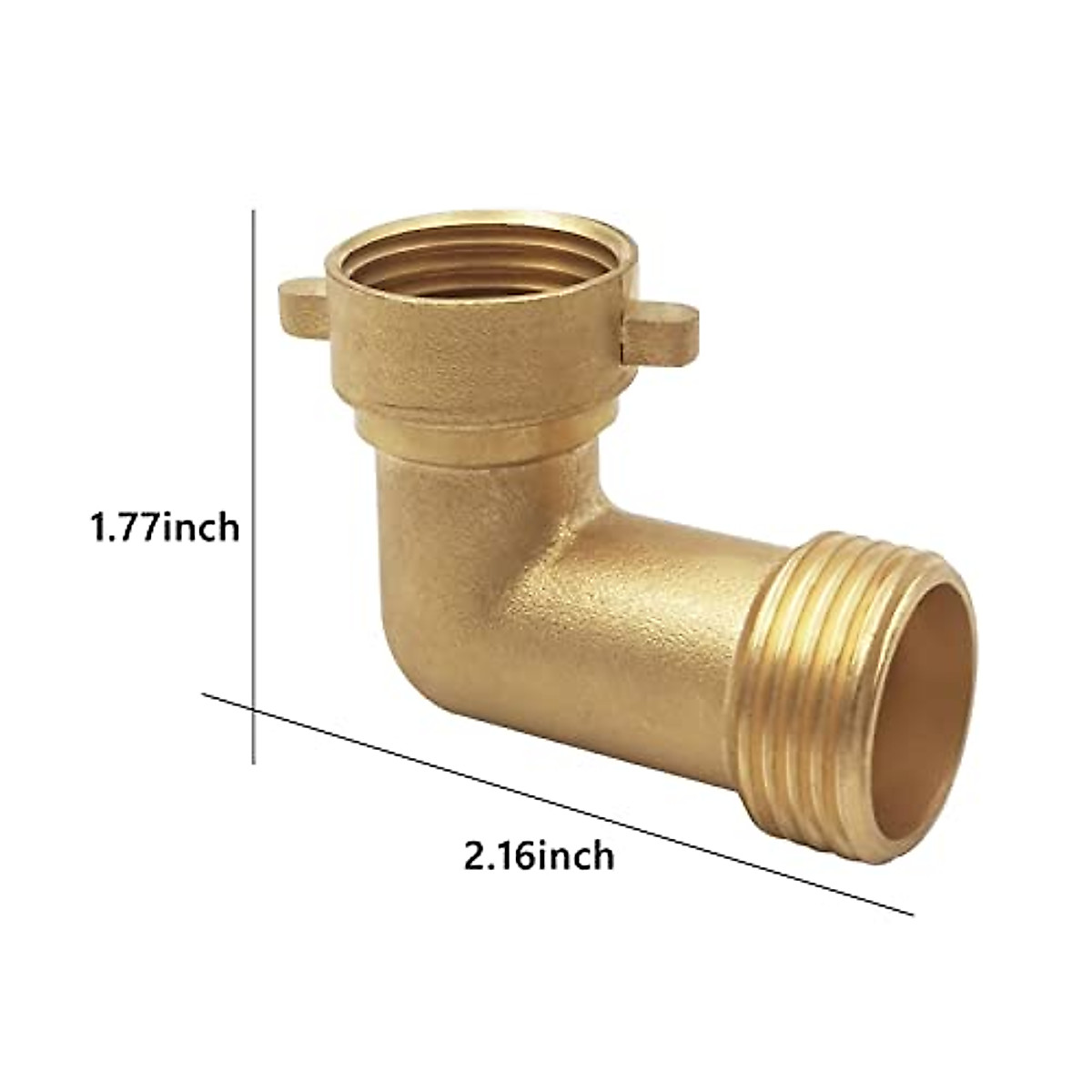 LYFJXX Garden Hose Connector, 90 Degree Elbow Adapter Hose Quick Connect Fittings 3/4 Inch, Solid Brass Pipe Fitting