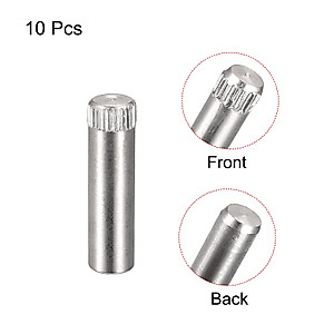 uxcell 8x30mm 304 Stainless Steel Dowel Pins, 10Pcs Knurled Head Flat Chamfered End Dowel Pin, Wood Bunk Bed Shelf Pegs Support Shelves Fasten Elements