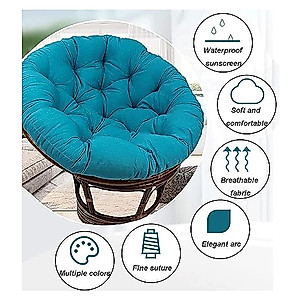SNIME Cushion Round Saucer Chair Cushion, Outdoor Waterproof Egg Chair Cushion, Hanging Rattan Swivel Chair Cushion (Color : Light Green, Size : 120x120cm)