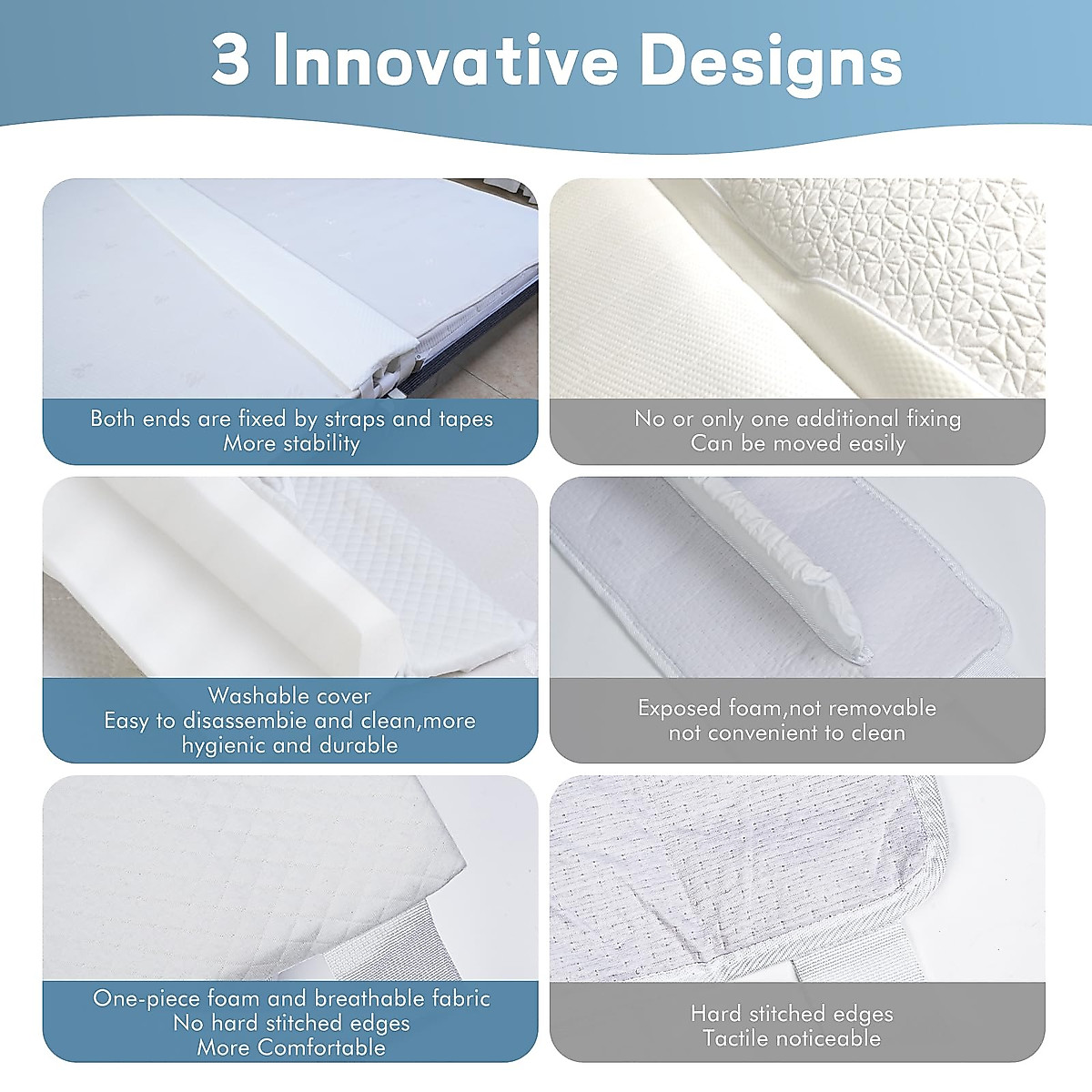 Siumir Twin to King Bed Converter Kit with Strap, 12'' Extra Wide Bed Bridge, Detachable and Machine-Washable Cover/Multiple Fixings/One-Piece Foam, Bed Connector for Stayover, Family Room