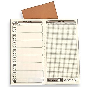 Travelers Notebook Inserts - 2 Pack, 26 Weeks Per Book, Free Diary Weekly Planner Refills with 6 Monthly Summary, to Do List Calendar for Standard Regular TN Journal Size 8.5" x 4.75" (21 x 11 cm)
