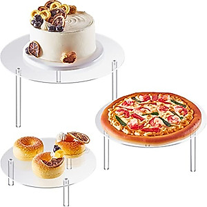 6 Packs Clear Acrylic Cake Stand Round Cupcake Dessert Cake Holder Stand Set Cake Display Stand Set for Cupcake Dessert Cake Pizza Birthday Wedding Party Baby Shower Servings Platter Tower Decoration