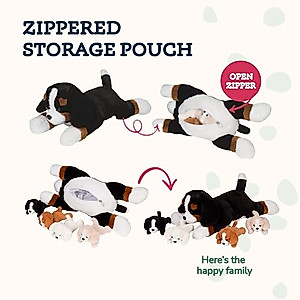 PixieCrush Dog Stuffed Animals with Babies Inside - 5-Piece Set of Mommy and Baby Puppies Plush for Imaginative Play - Soft Cuddly Companion for Kids - Stuffed Animals for Girls Ages 3 to 8 Years