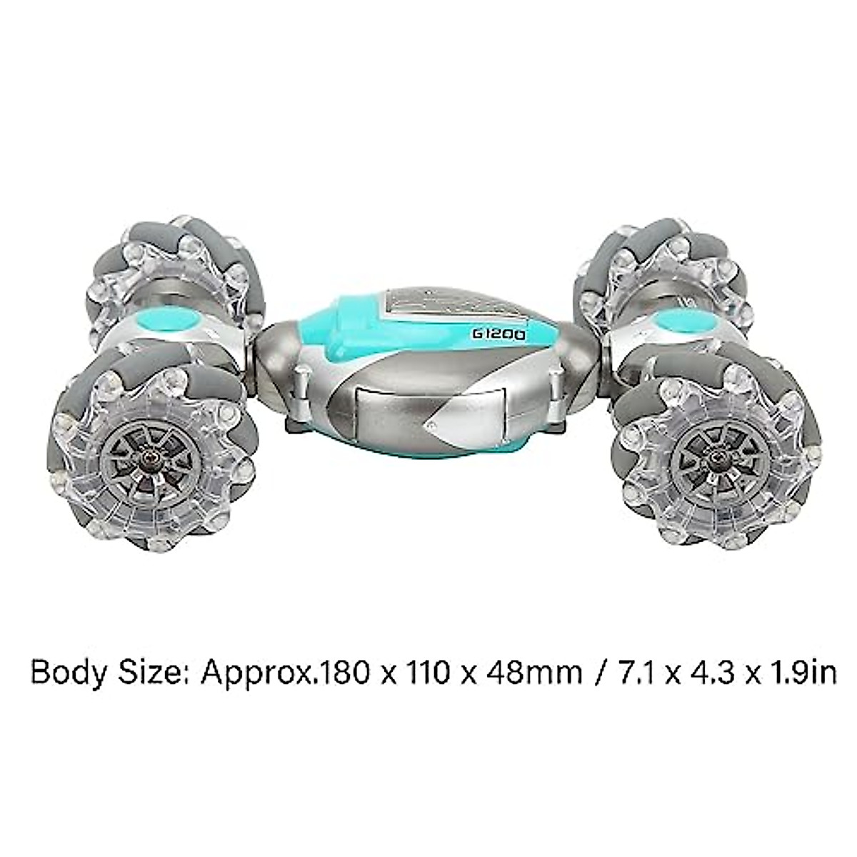 Alomejor Remote Control Car Toy, 2.4Ghz RC Stunt Car 360 Degrees Rotation ABS Electronic Component for Home (Green)