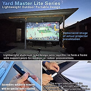 Elite Screens Yard Master Lite, 125-inch Outdoor Projector Screen 16:9 Double Sided Wrinkle-Free Foldable Portable Indoor Movie Projection Screen, | US Based Company 2-Year Warranty,OMS125HLITE