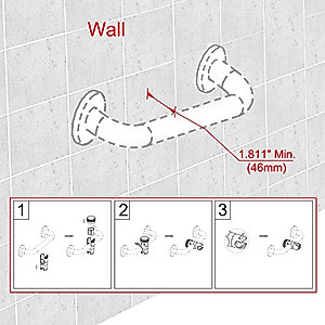 YOO.MEE ADA Grab Bar Hand Shower Bracket, ONLY FIT DIAMETER 1.25'' (32mm) Safety Grab Rail, Split-type design in 5 seconds Easy Installation