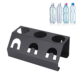 Soda Bottle Holder, Soda Bottle Draining Rack 3 Holes Anti Scratch Non Slip for Home (Black)