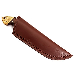 W Trading Custom hand made damascus steel blade gorgeous hunting knife with leather pouch. (2733) skinning knives for men best gift