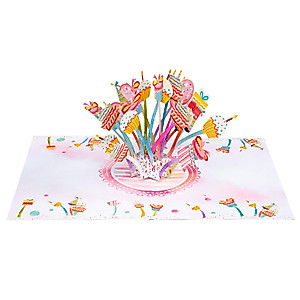 Paper Love Party Explosion Pop Up Birthday Card, 3D Popup Greeting Cards For Birthday, Celebration, Party, Baby Shower, It’s a Girl, All Occasion | 5" x 7"