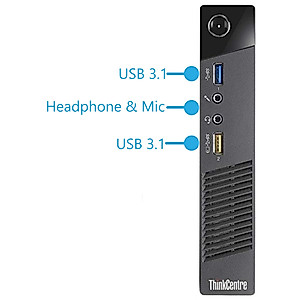 Lenovo ThinkCentre M73P Tiny Desktop, Intel Dual-Core 2.6GHz, 8GB RAM, 512GB SSD, 2-Monitor Support, DisplayPort, HDMI, VGA, AC Wi-Fi, Bluetooth - Windows 10 Pro (Renewed)