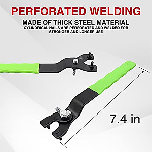 PRETEC Adjustable Angle Grinder Pin Wrench Lock-Nut Spanner Grinder Wrench Universal with 2 Pairs Work Gloves,Compatible 4/5/6/7/9 Inch Angle Grinder for Dewalt Makita