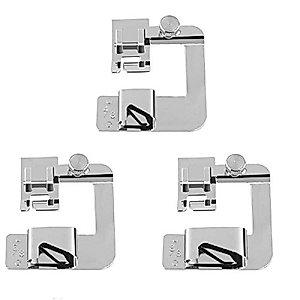 3 Sizes Wide Rolled Hem Pressure Foot Sewing Machine Presser Foot Hemmer Foot Set (1/2 Inch, 3/4 Inch, 1 Inch) for Singer, Brother, Janome and Other Low Shank Sewing Machines